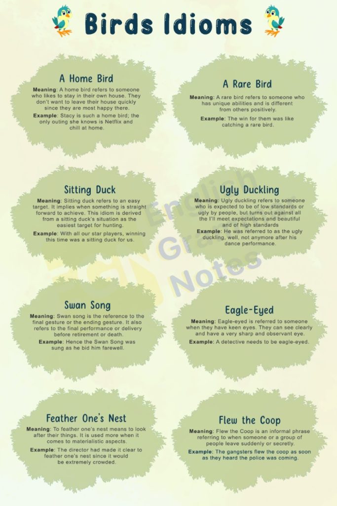 Bird Idioms | List of Bird Idioms With Meaning and Examples – English ...
