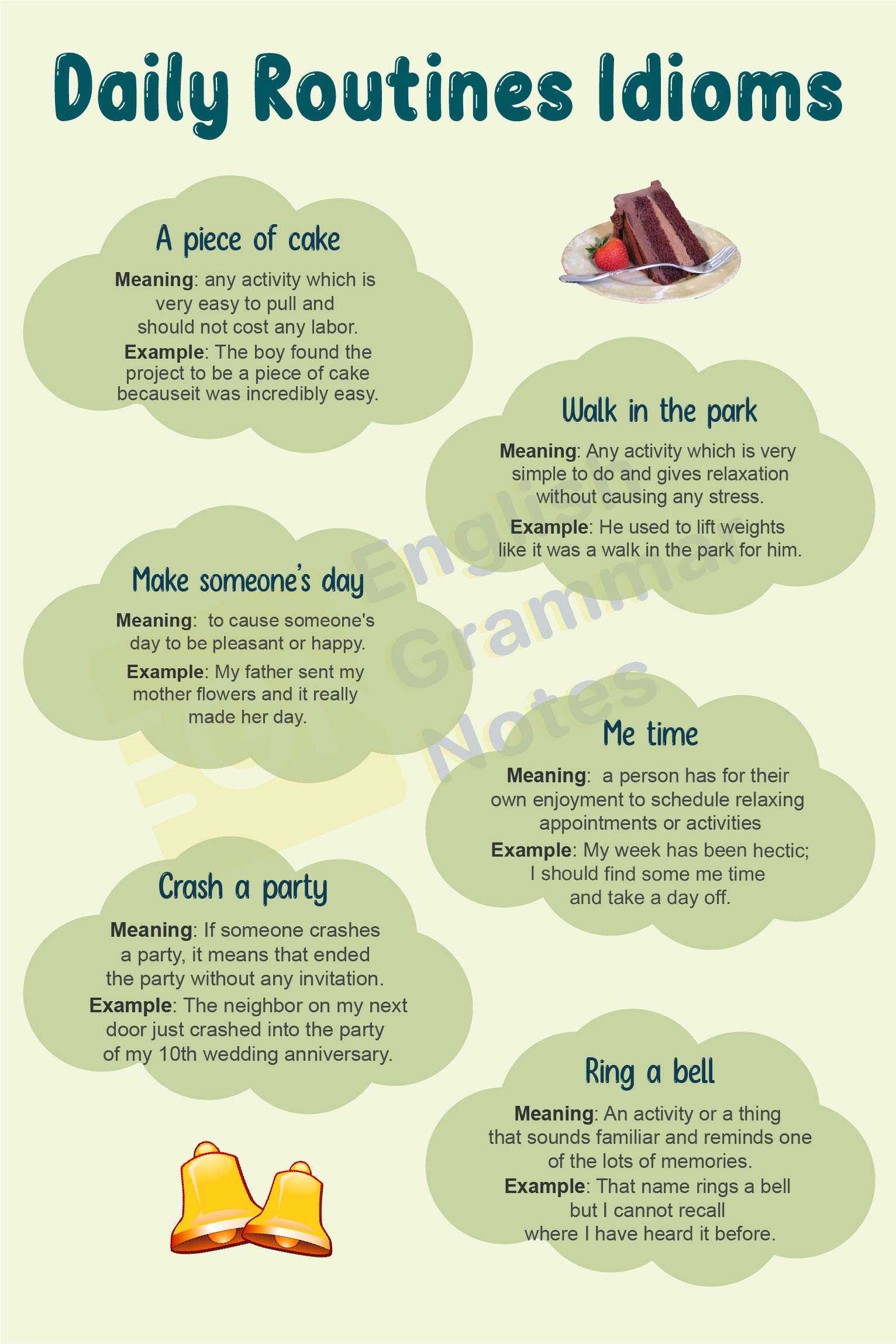 Daily Routines Idioms List Of Daily Routines Idioms Description With