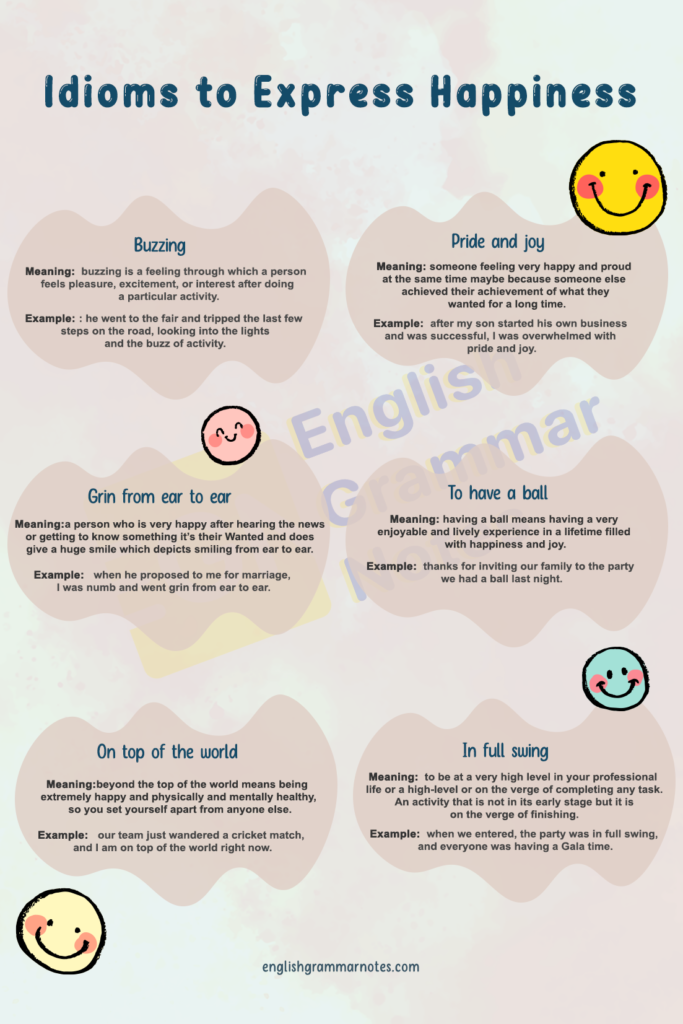 Idioms to Express Happiness | List of Idioms To Express Happiness With ...