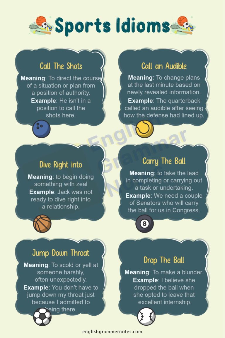 Sport Idioms | List of Sports Idioms With Meaning and Examples ...