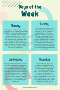 Days of the Week | Seven Days in a Week, Names of Days in a Week ...