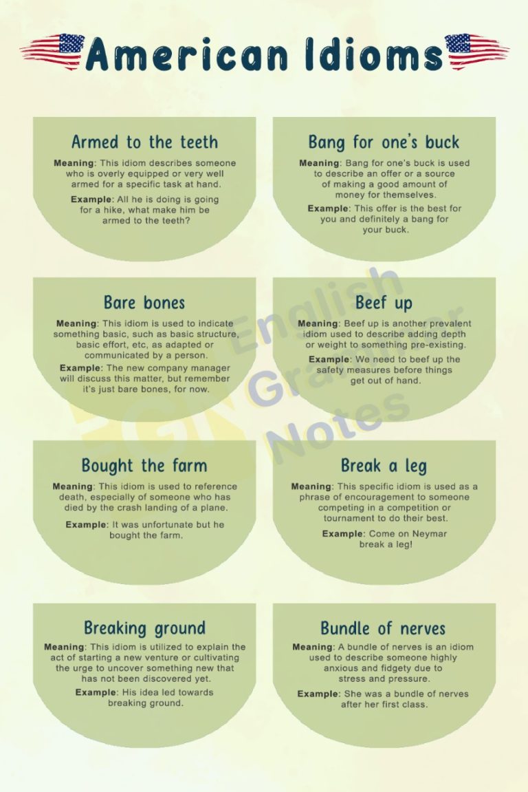 American Idioms | List of American Idioms With Meaning and Examples ...