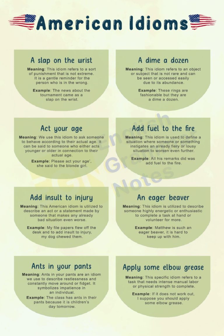 American Idioms | List of American Idioms With Meaning and Examples ...