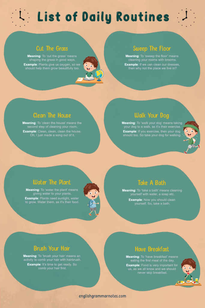 Daily Routines | List of Daily Routines With Meaning and Examples ...