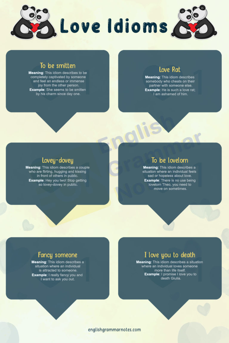 Love Idioms | List of Love Idioms With Meaning and Examples – English ...