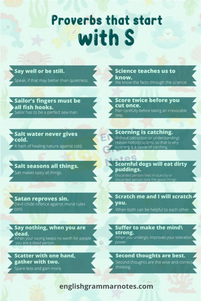 Proverbs that start with S | Famous Proverbs beginning with the letter ...