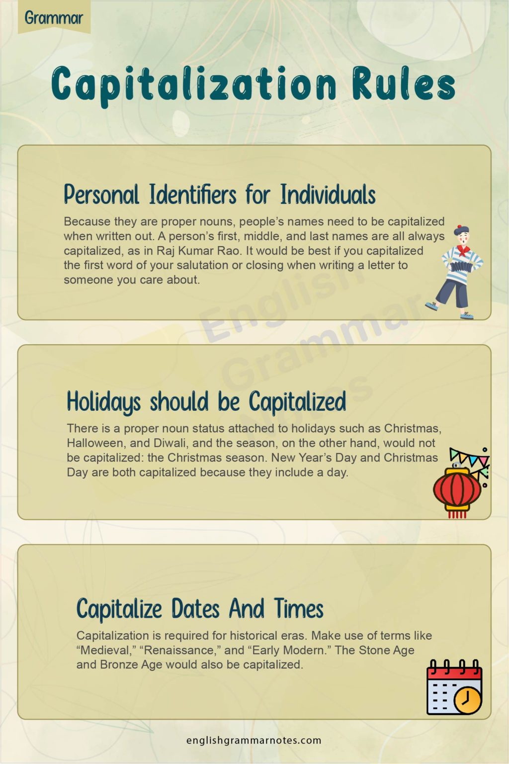 Capitalization Rules | Rules for Capitalization in the English language ...