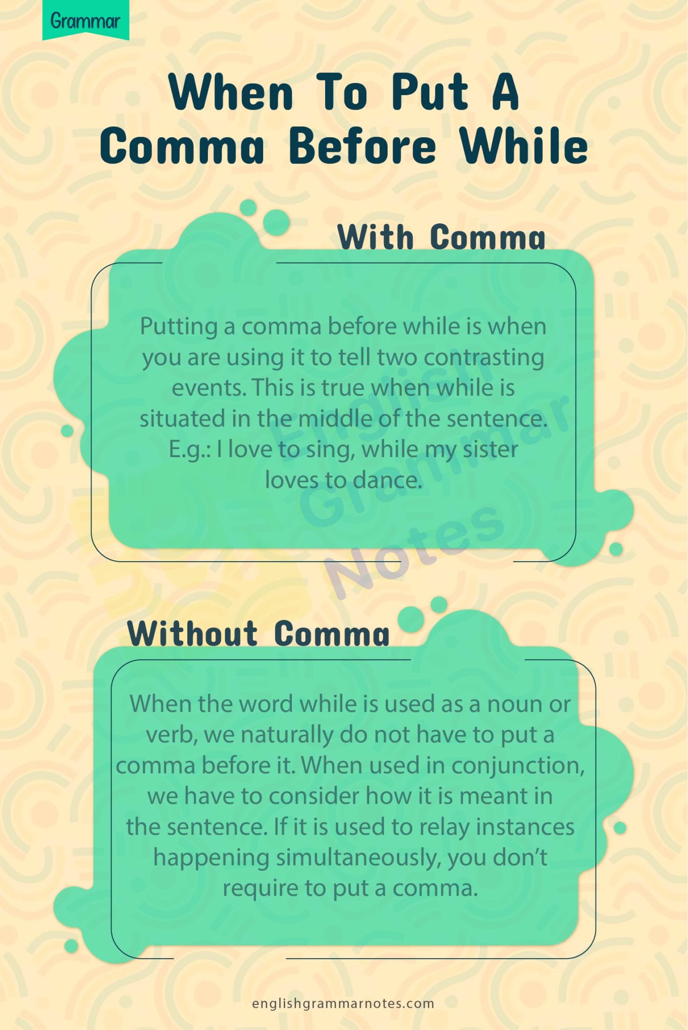 Comma Before While | When To Put A Comma Before “While” – English ...