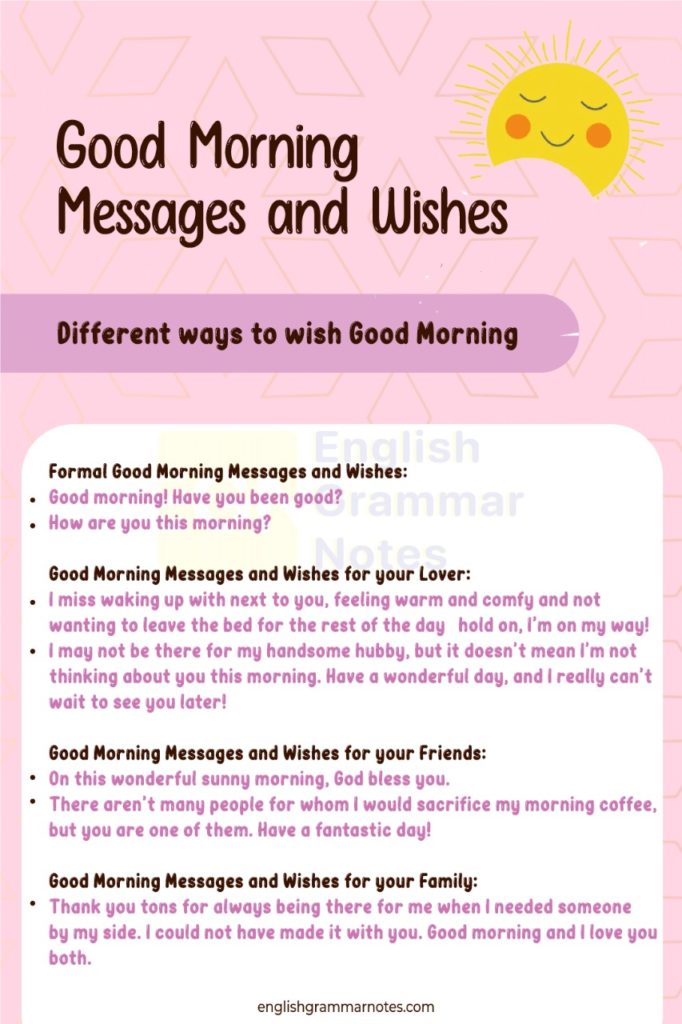 Good Morning Messages and Wishes | Important and Different Ways to Wish ...