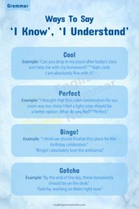Other Ways To Say ‘I Know’, ‘I Understand’ in English | Phrases ...