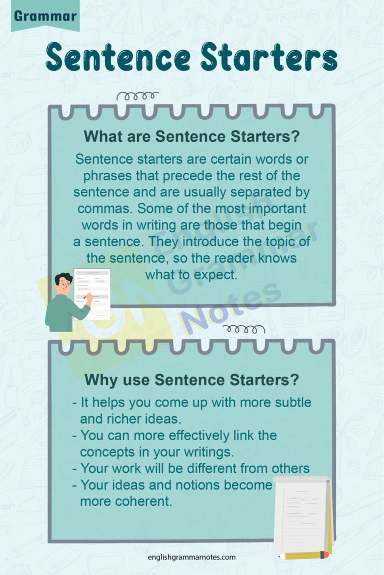 Sentence Starters | Uses, List of Sentence Starters to Emphasis, to ...
