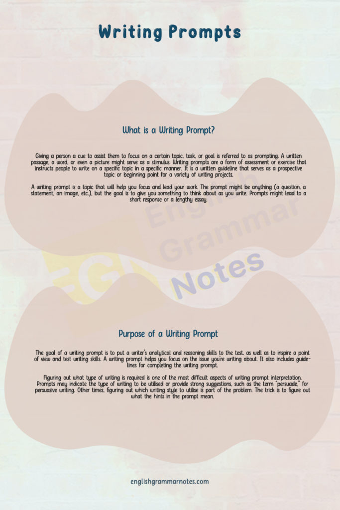 Writing Prompts | Purpose, Types and Examples on How To Write Writing ...