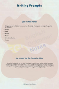 Writing Prompts | Purpose, Types and Examples on How To Write Writing ...