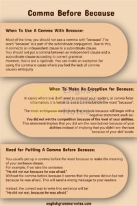 Comma Before Because | When To Use A Comma Before “Because” – English ...