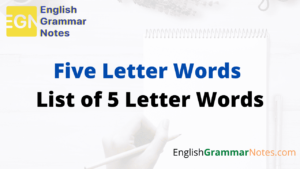 Five Letter Words – Common 5 Letter Words List in English – English ...